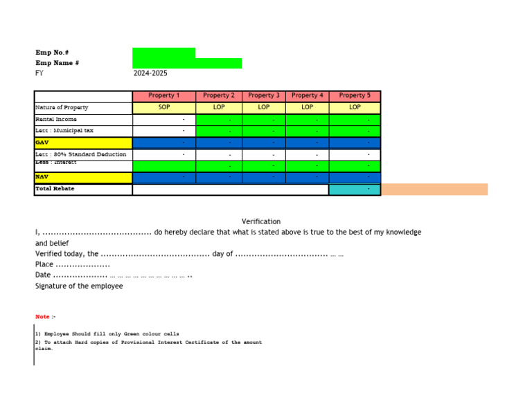 Loss of House Property - Format | PDF