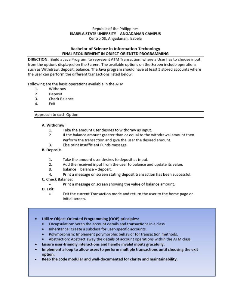 Final Requirement in OOP | PDF