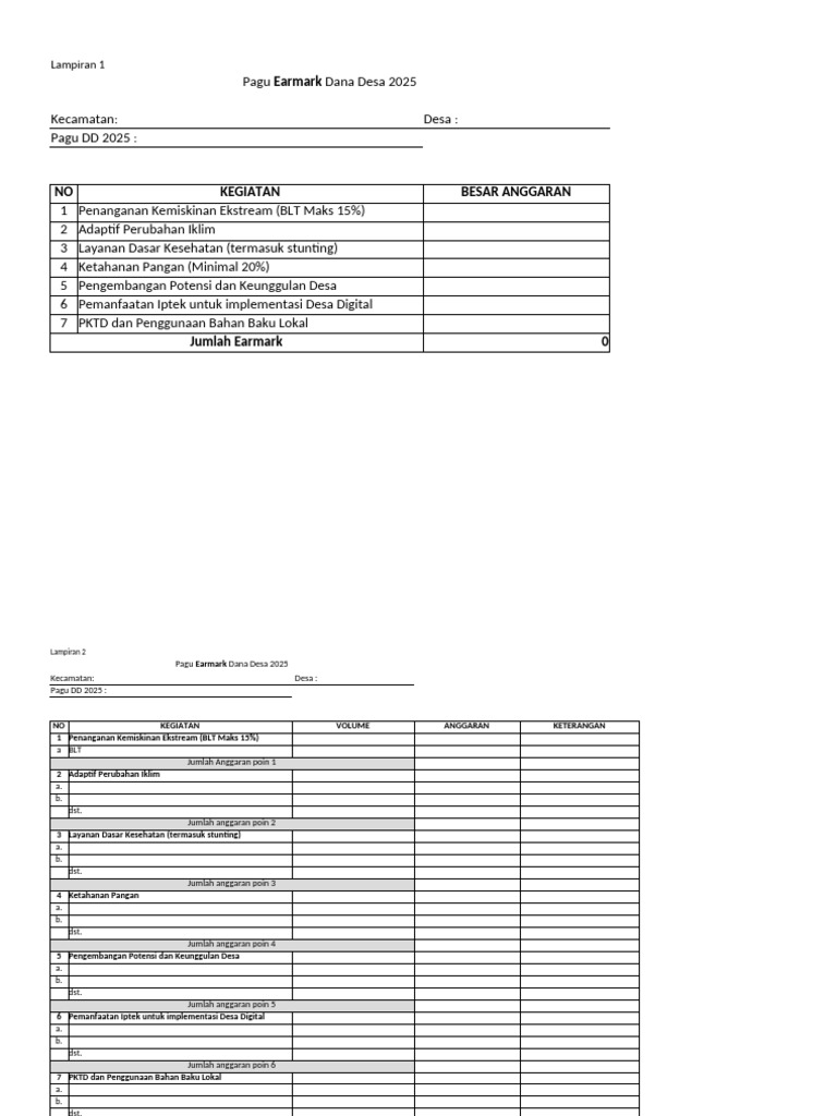 Format Earmark DD 2025 | PDF