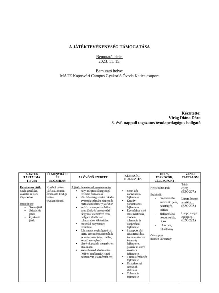 Játék Tervezet | PDF