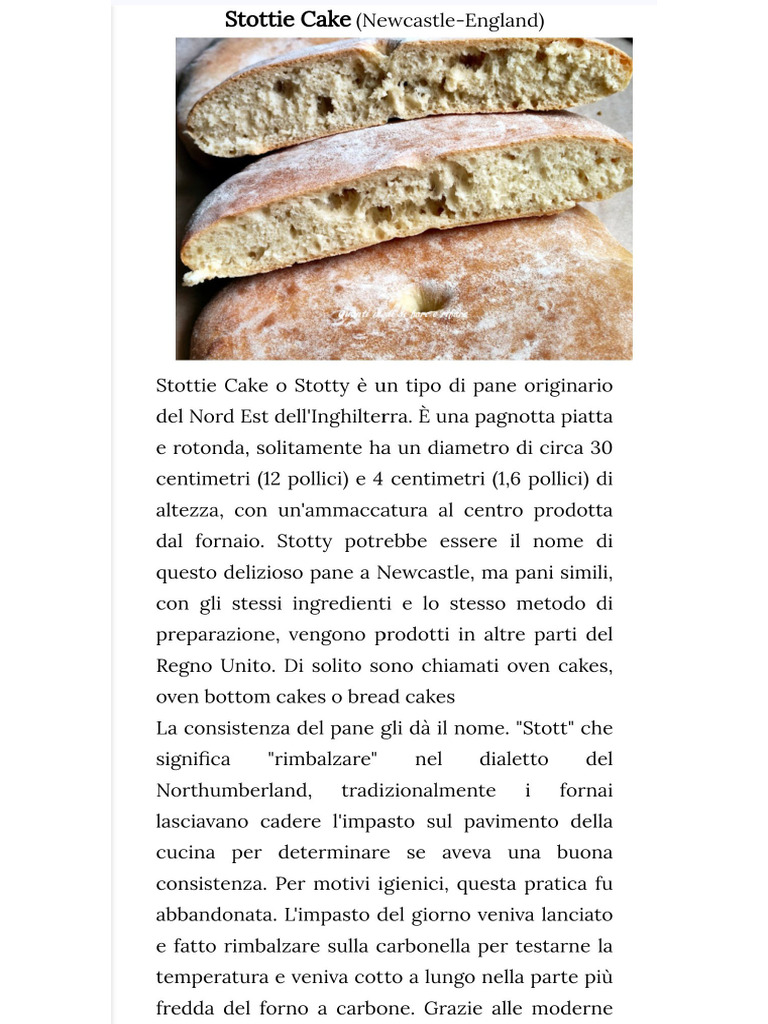 Ricetta Pane Stottie Cake (Newcastle-England) | PDF