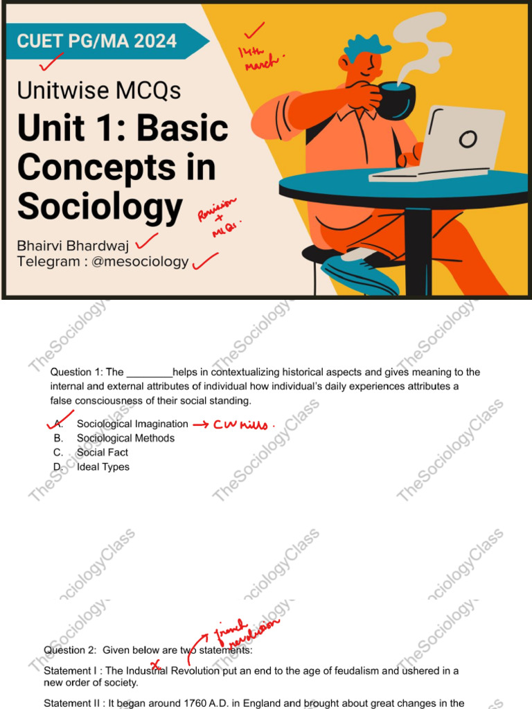 Unitwise MCQs (Compilation For CUET PG) Unit 1 To 6 | PDF