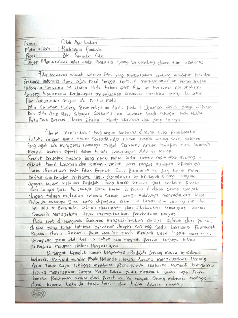 Tugas Review Film Soekarno Diah Ayu Lestari Bki 1 | PDF