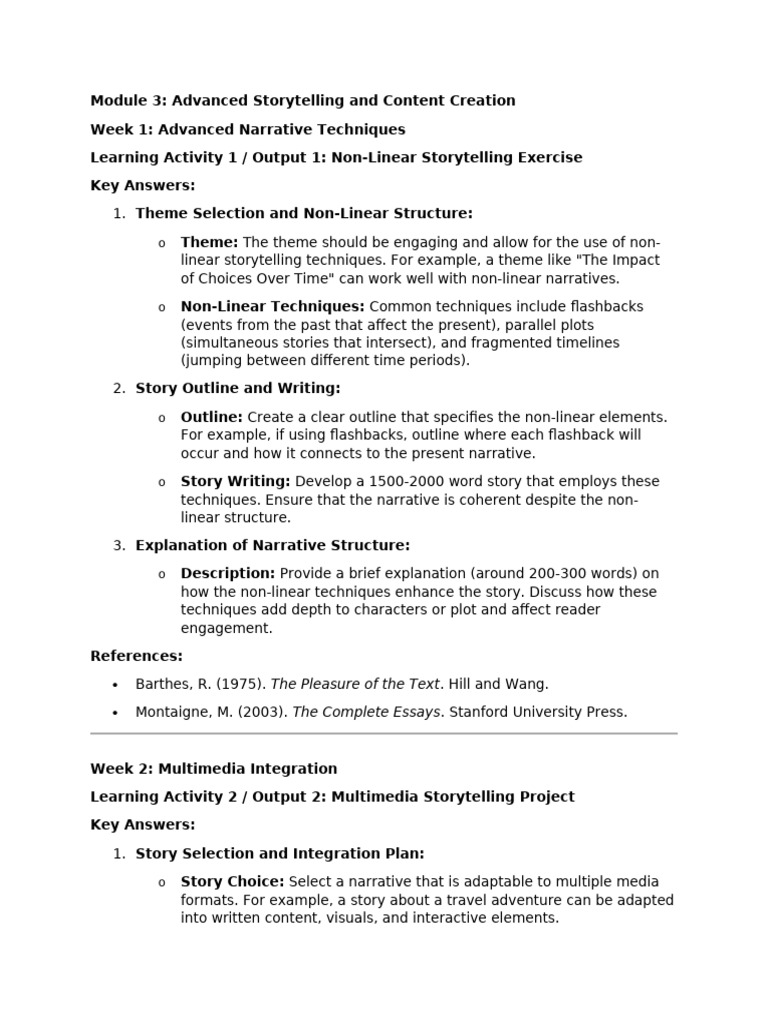 Module 3 Cccd Draft | PDF | Multimedia | Narrative