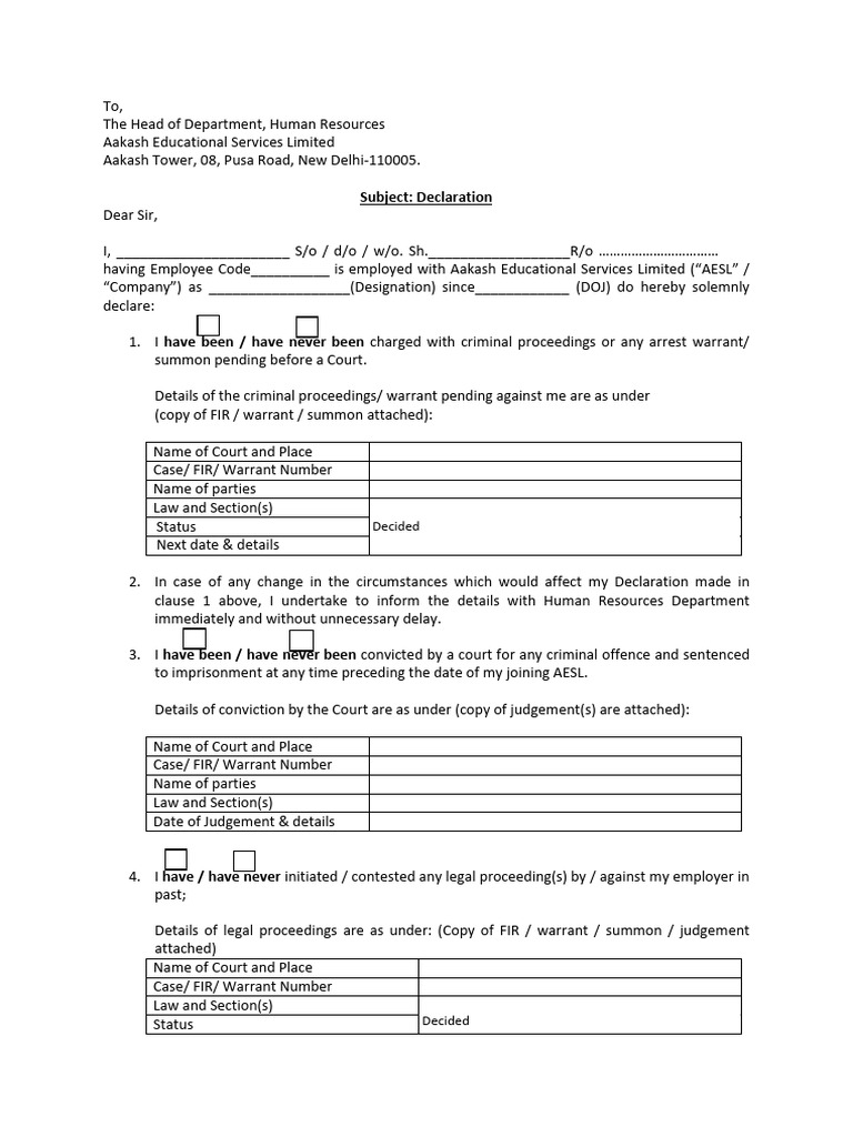 Technology - Declaration Forms | PDF | Arrest Warrant | Government