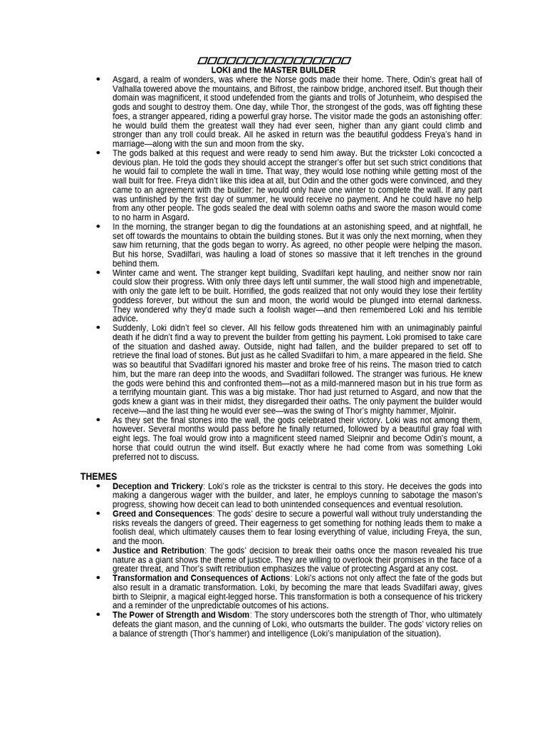 Final 14 Loki and the Master Builder | PDF | Loki | Norse Mythology