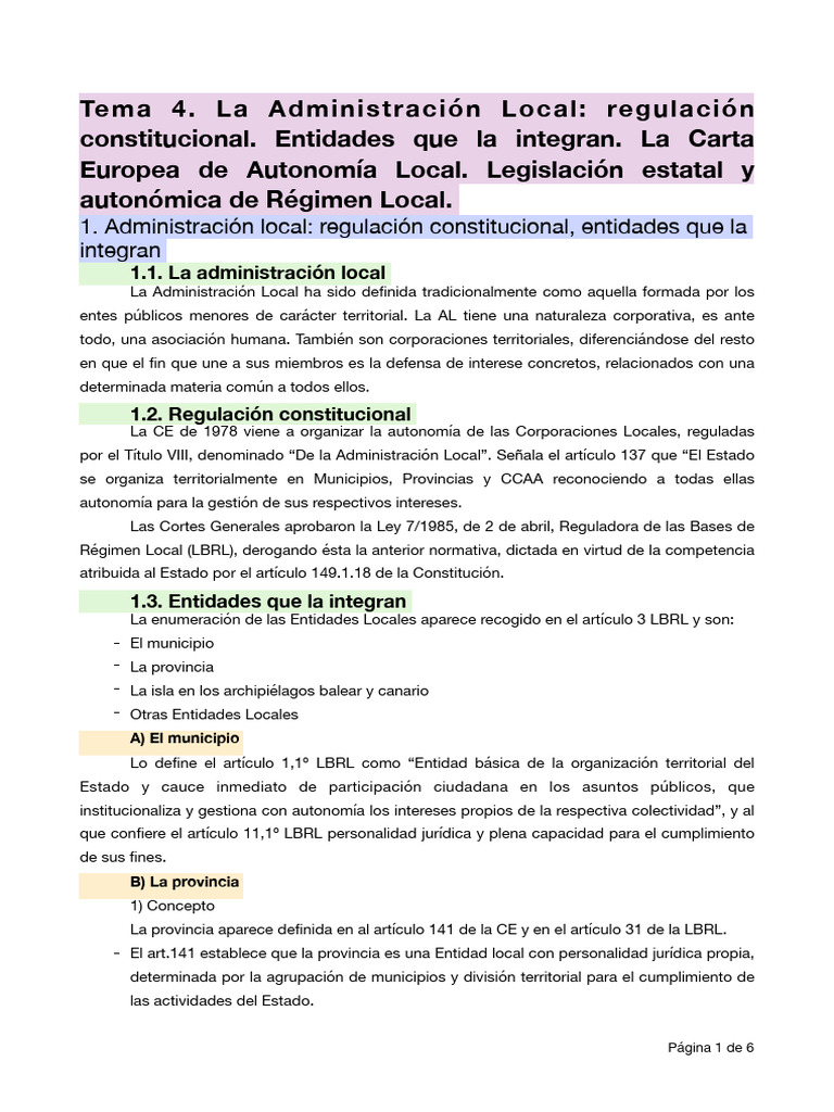 Común. Tema 4 | PDF | Gobierno local | Estado (política)