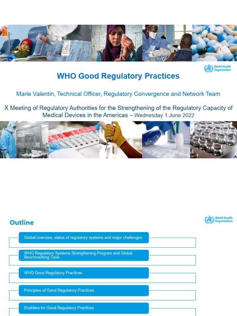 WHO Regulatory Practices for Medical Devices | PDF | Medical Device ...