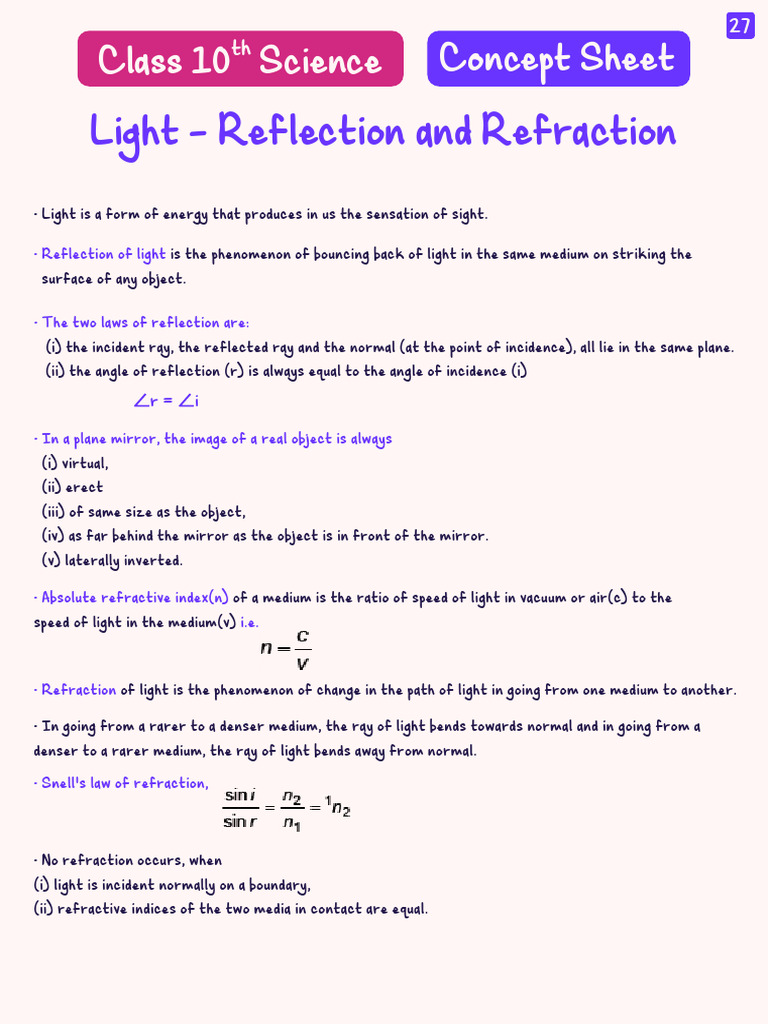 10th Science Formula Book - FINAL - 3 | PDF | Electric Current ...