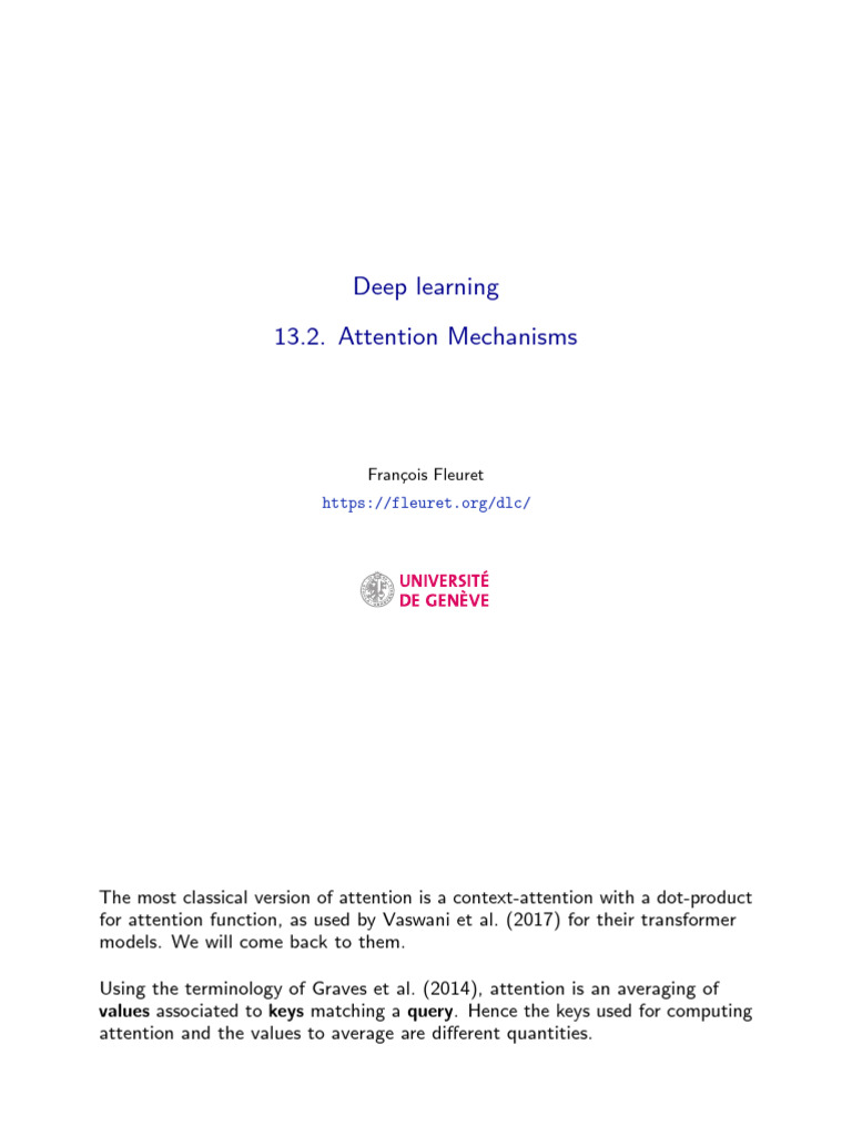 dlc-slides-13-2-attention-mechanisms | PDF | Deep Learning | Permutation