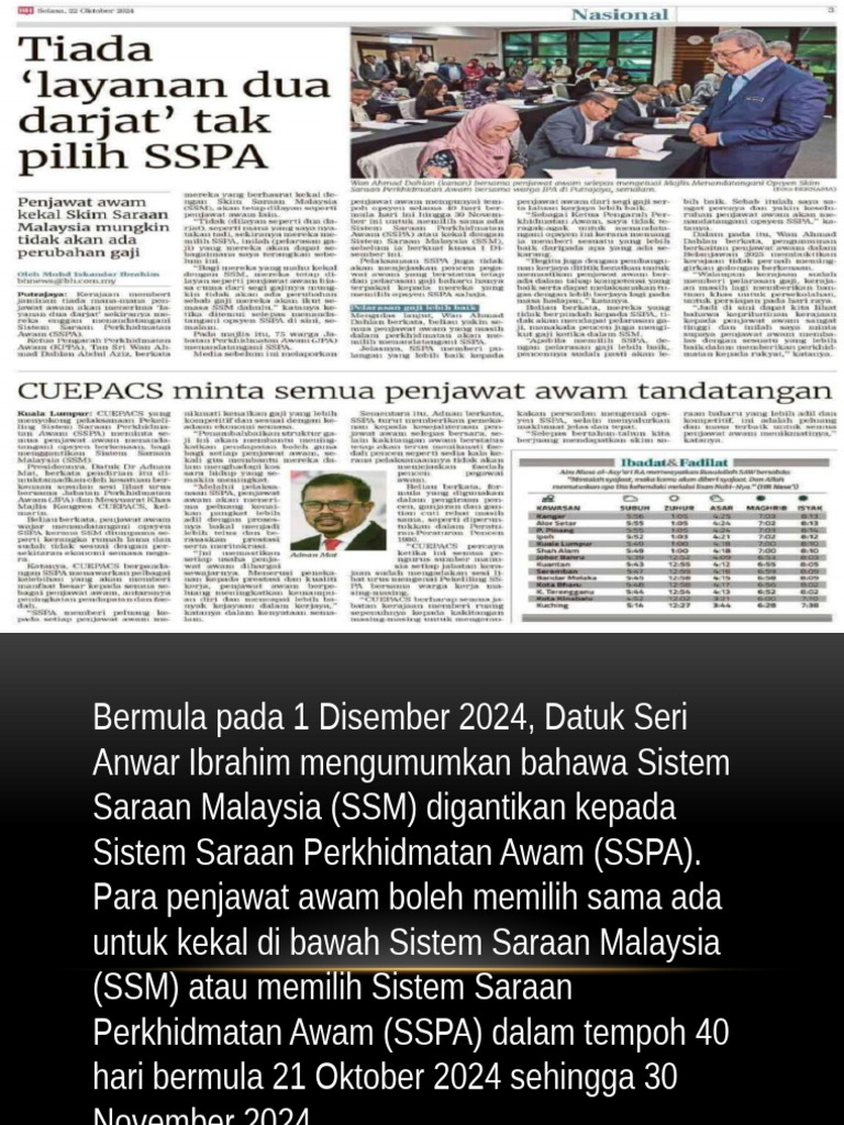 Taklimat Sspa Skbb 2024 | PDF