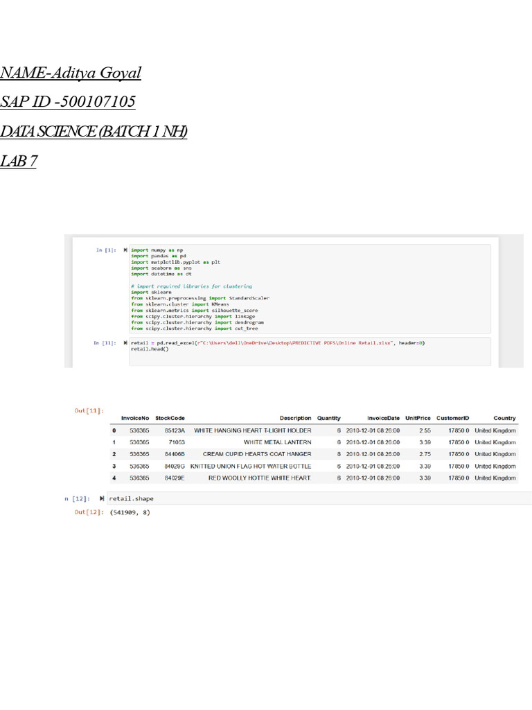 Aditya Goyal 500107195 Lab 7 | PDF