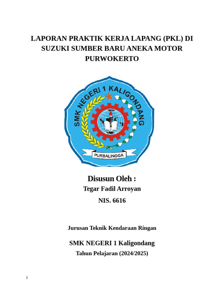 Laporan PKL Tegar Fadil | PDF