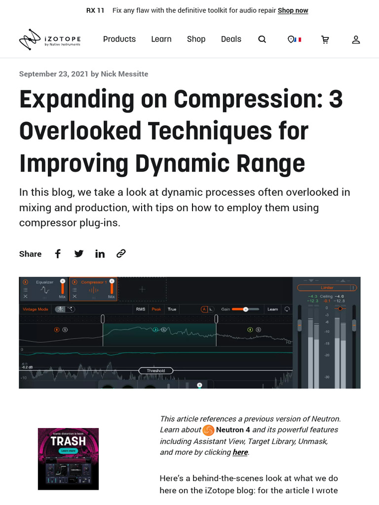 Expanding On Compression - 3 Overlooked Techniques For Improving Dynamic Range | PDF | Recording ...
