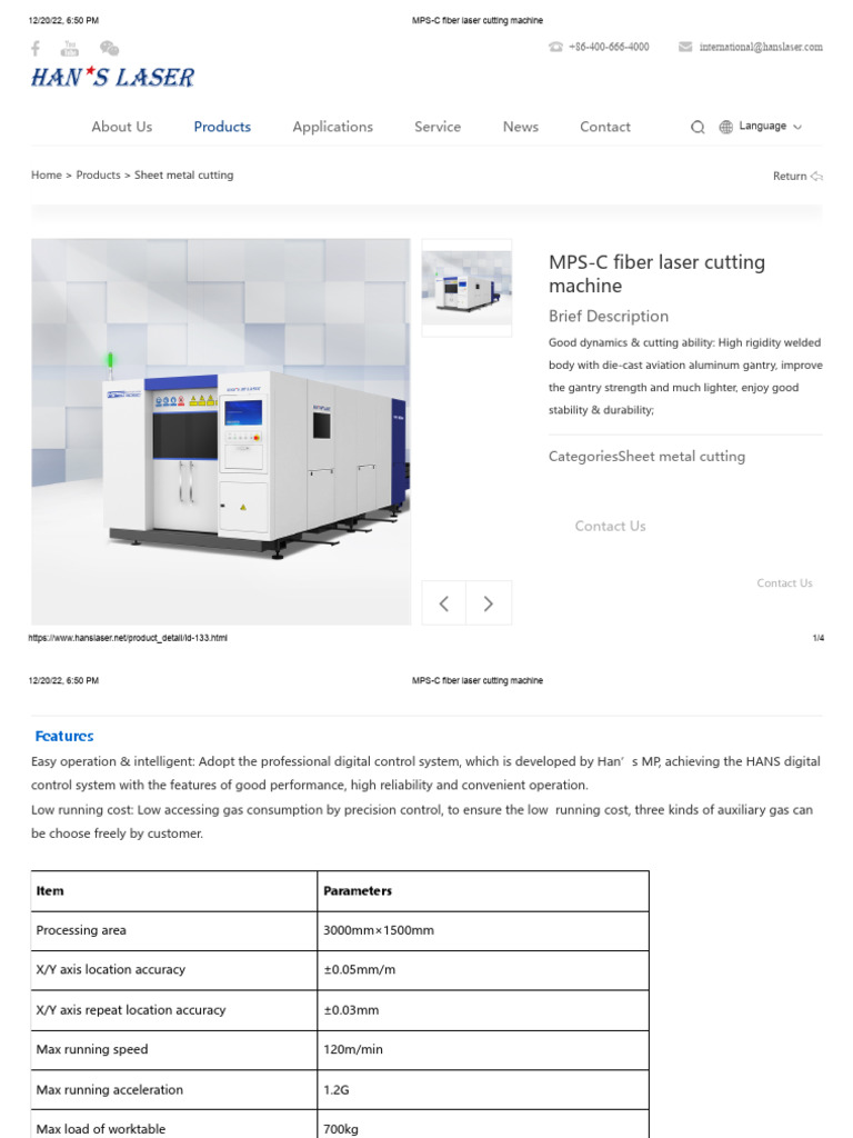 MPS-C Fiber Laser | PDF | Sheet Metal | Optical Fiber