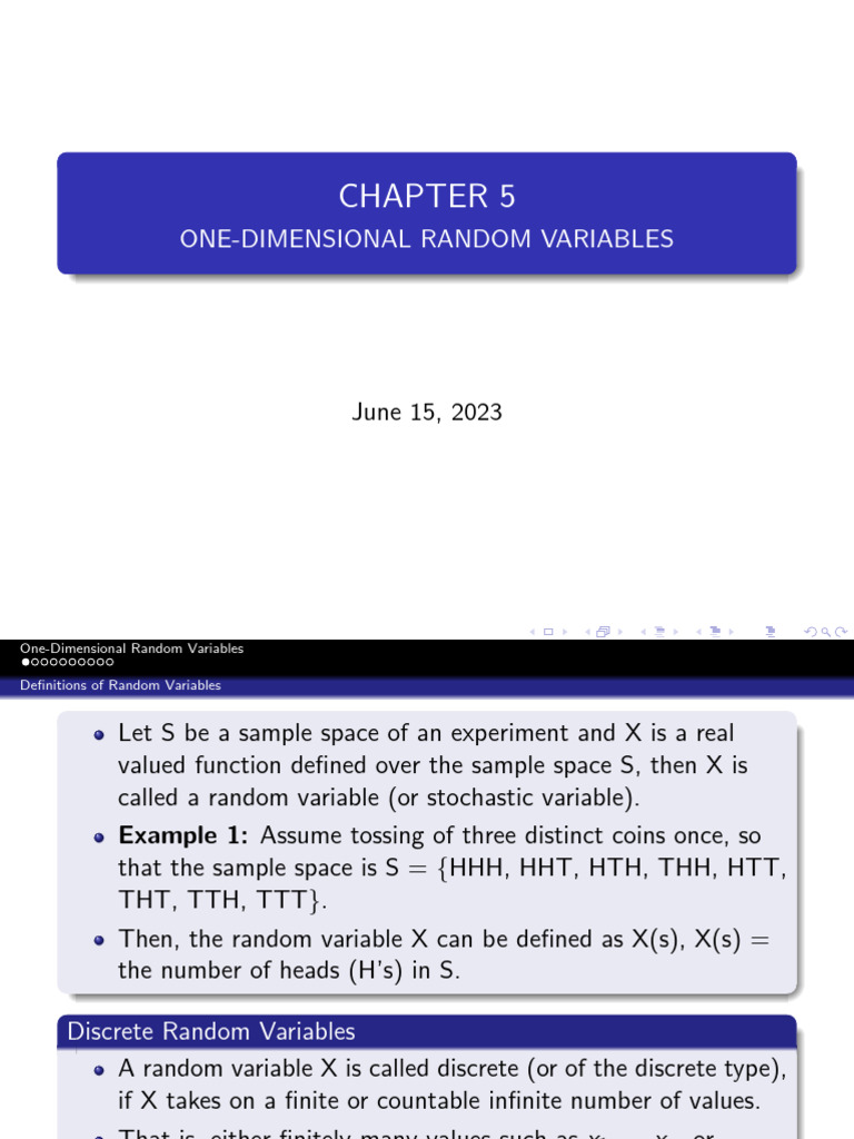 Chapter Five | PDF | Probability Distribution | Random Variable