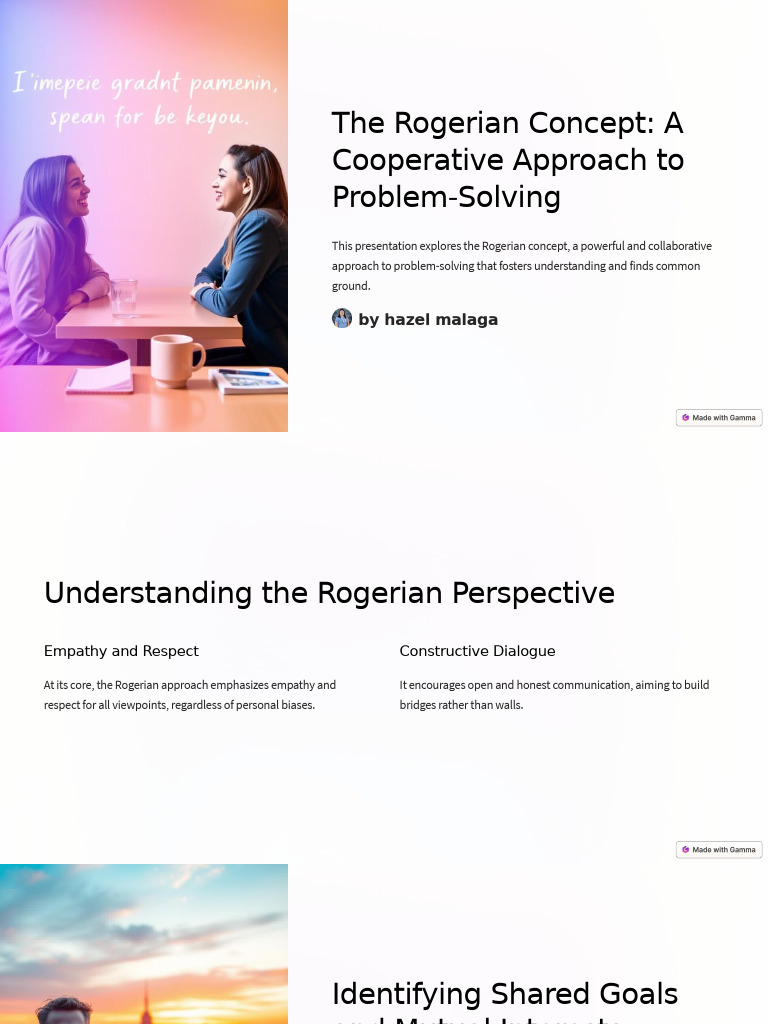The Rogerian Concept A Cooperative Approach To Problem Solving | PDF ...