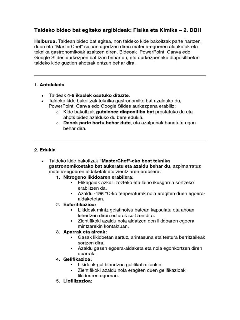 Sormena Master Chef - Gabonetarako Etxerako Lanak | PDF