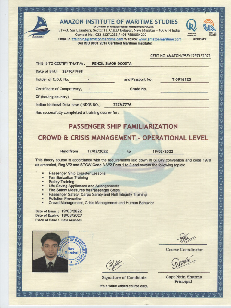 PSF Certificate | PDF