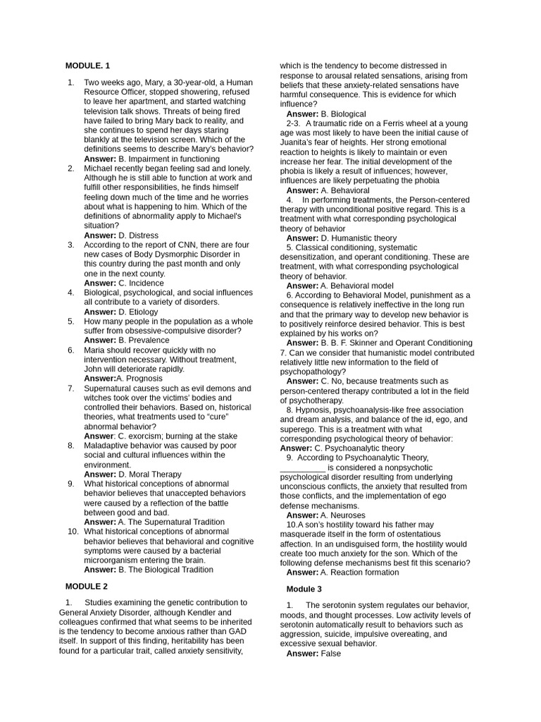 Psy 029 | PDF | Personality Disorder | Anxiety