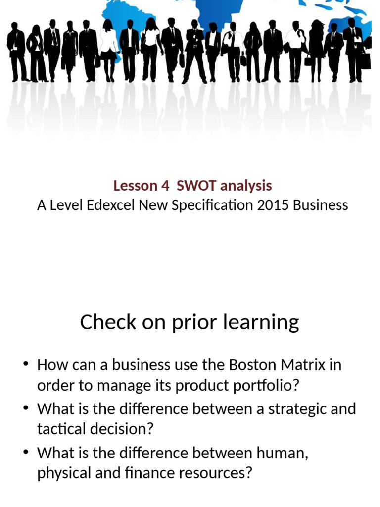 Lesson 6 SWOT Analysis | PDF | Swot Analysis | Strategic Management