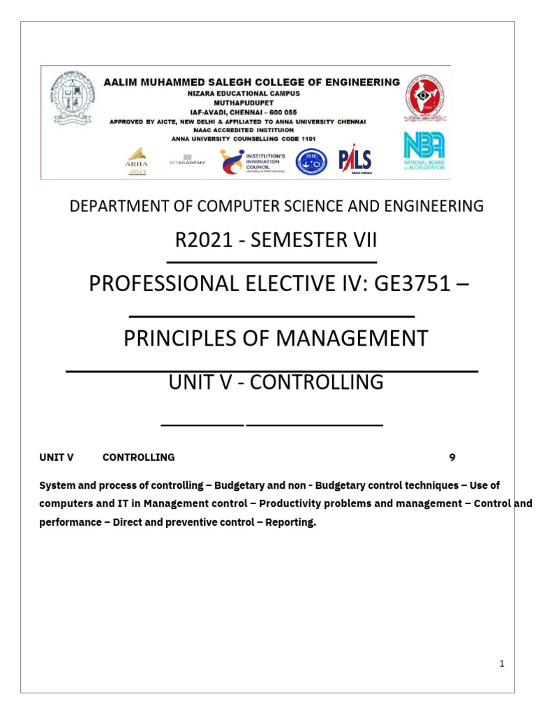 Ge3751 - Pom Unit - V Notes Final | PDF | Computer Security | Security