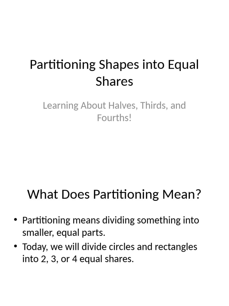 Partitioning Shapes Presentation | PDF