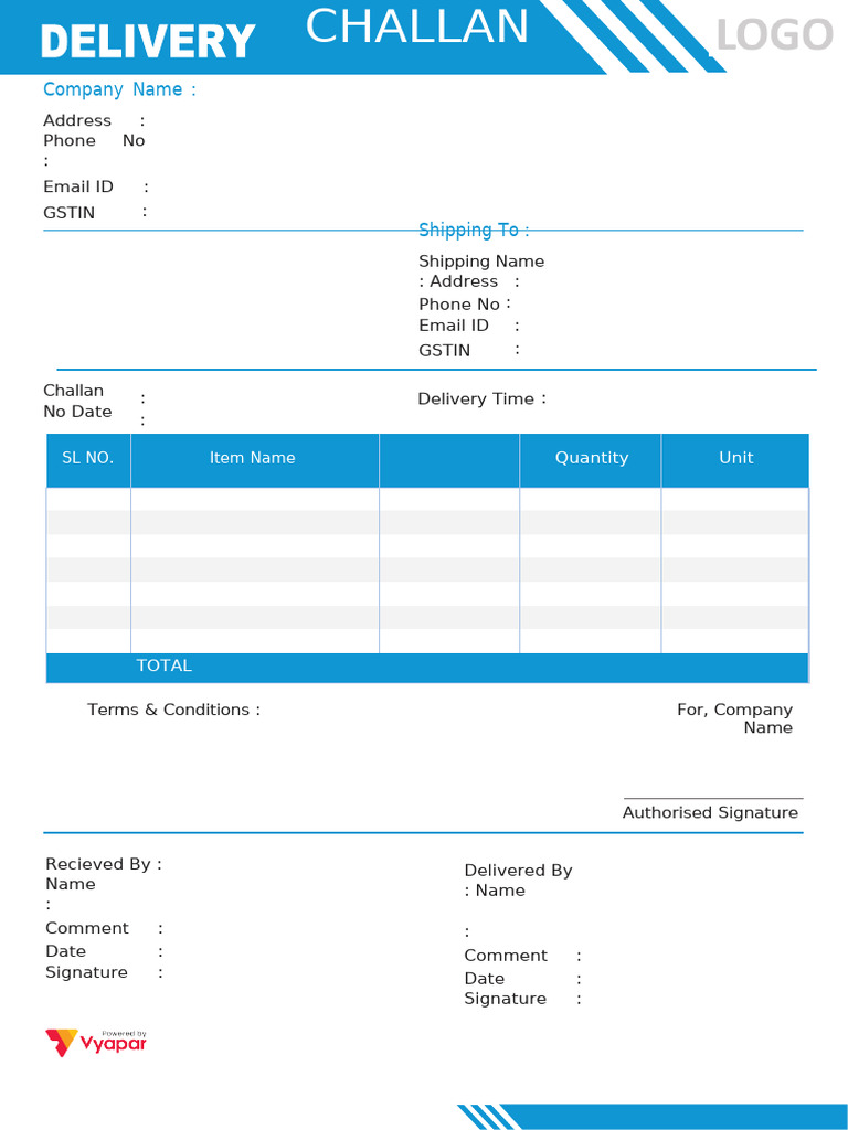 PDF Delivery Challan 01 | PDF