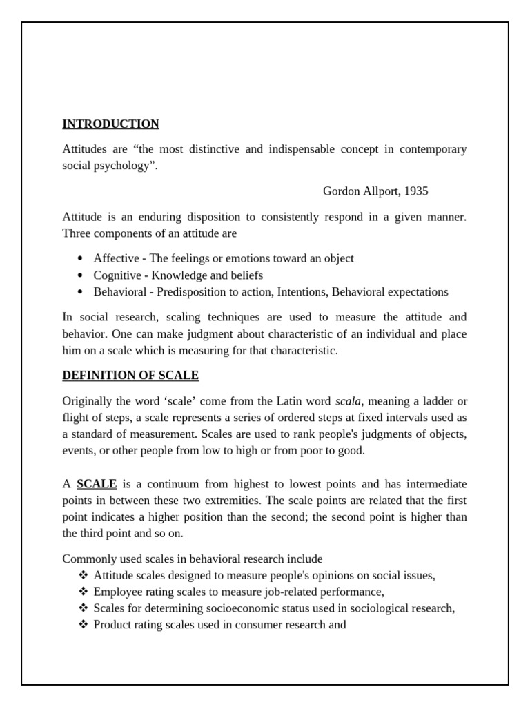 Understanding Attitude Scales in Research | PDF | Attitude (Psychology ...