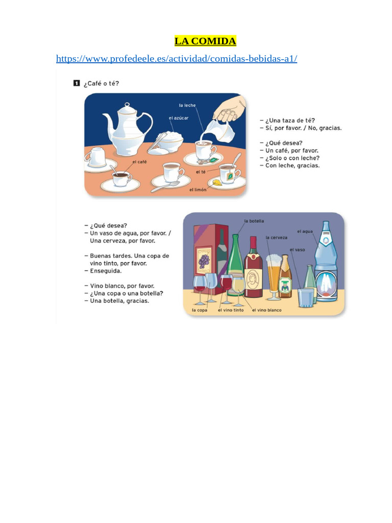 la comida | PDF | Alimentos | Cocina