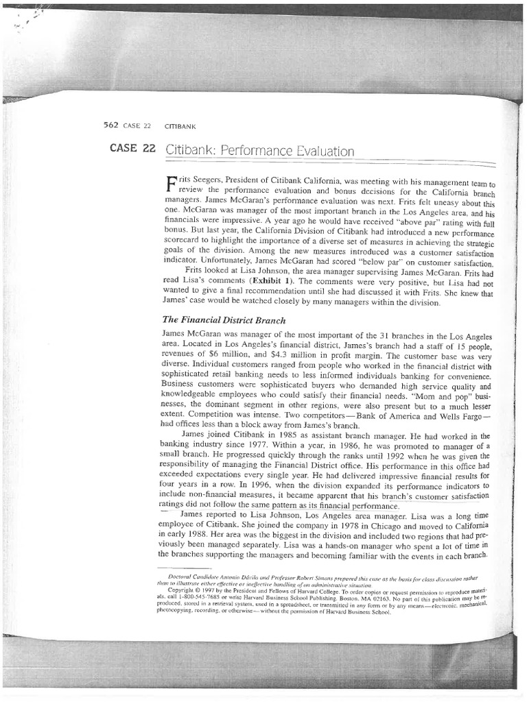 Case Citibank - Scorecard | PDF