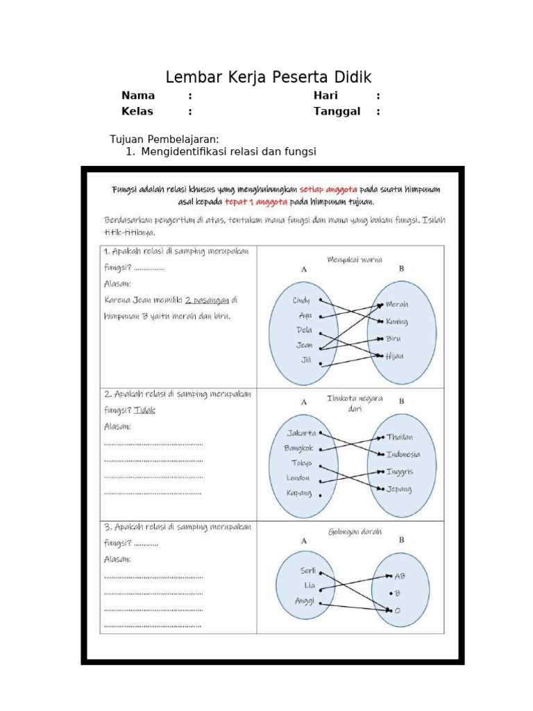 LKPD Relasi fungsi kelompok 3 | PDF