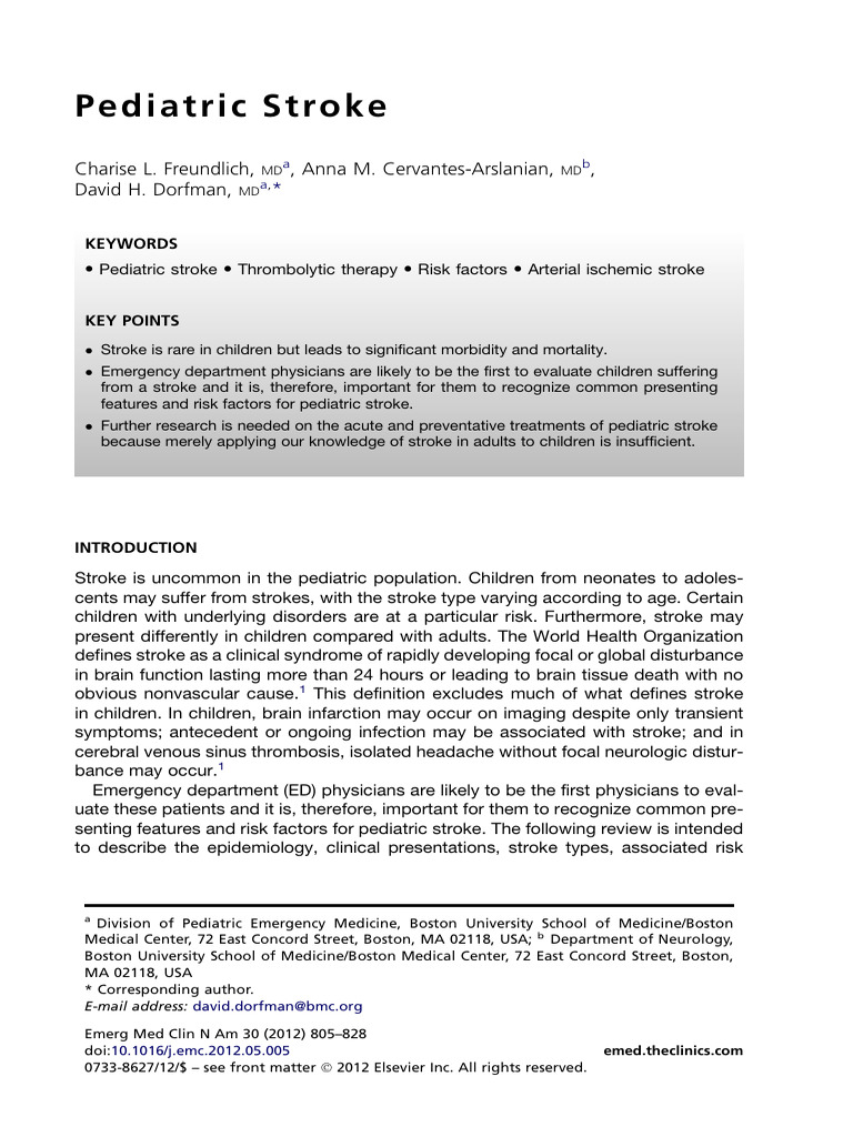 Pediatric Stroke | PDF | Stroke | Thrombosis