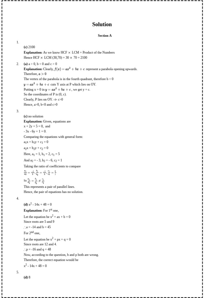 Maths Sol Set 1 To 5 | PDF | Sphere | Area