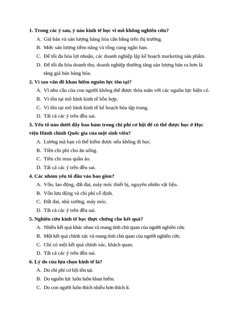 TN C1 - Tổng quan KTH (1) | PDF