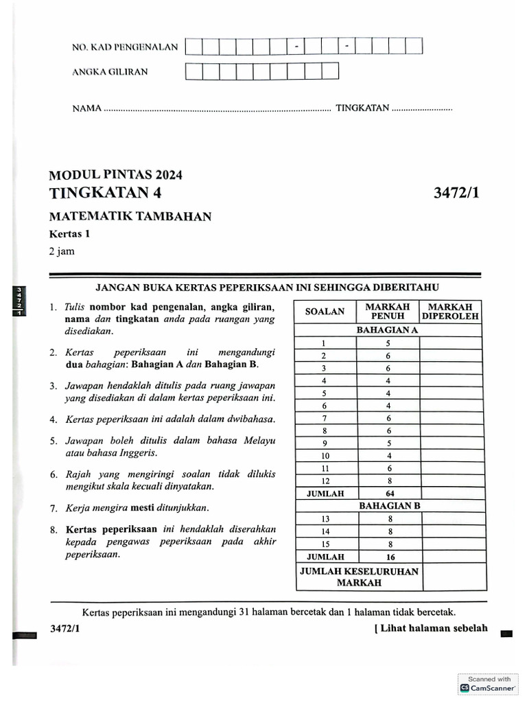 Addmath Modul Pintas T4 K1 | PDF