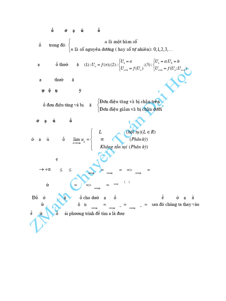 (TỔNG ÔN GIẢI TÍCH 1) Dãy số, Giới hạn dãy số, Giới hạn hàm số, VCB, VCL | PDF