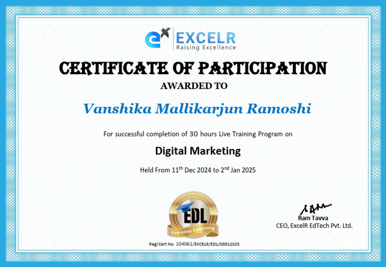 ExcelR - 104061-Vanshika Mallikarjun Ramoshi | PDF