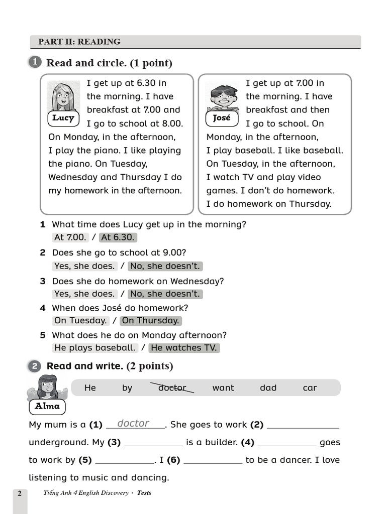 GRADE 4 - END OF TEST a (2) | PDF
