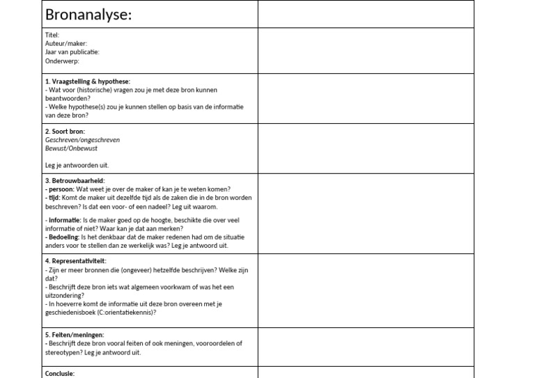 Bronanalyse Betrouwbaarheid | PDF