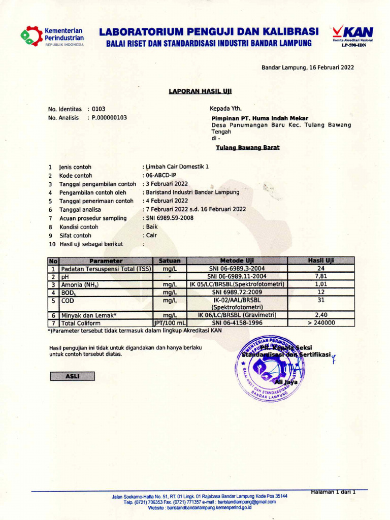 PT - Huma Indah Mekar-Lc Domestik 1 | PDF