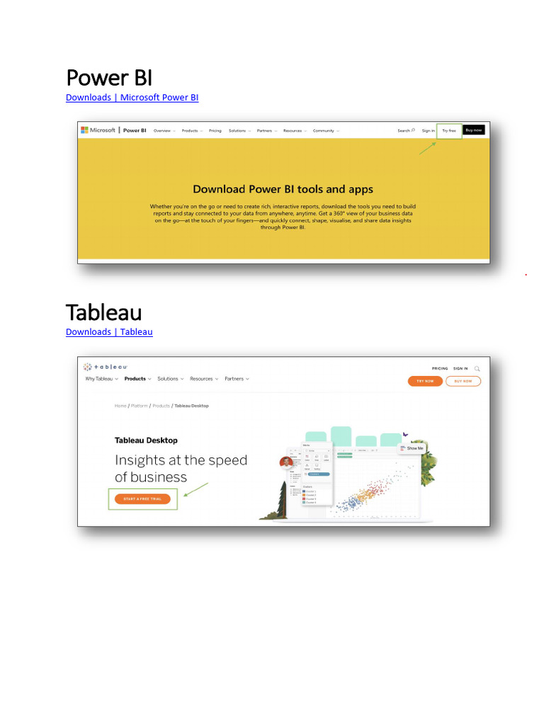 Power BI - Tableau Downloads | PDF