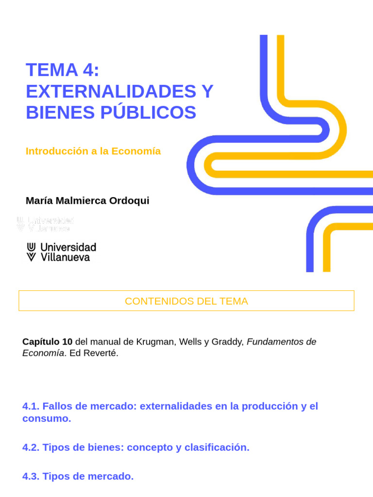 Tema 4. Externalidades y Bienes Públicos | PDF | Exterioridad | Mercado (economía)