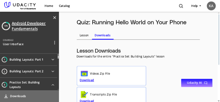 Practice Set_ Building Layouts - Quiz_ Running Hello World on Your Phone | PDF