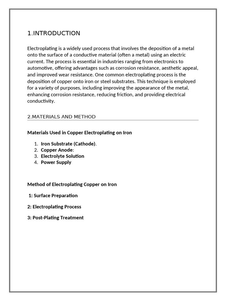 Copper Electroplating on Iron Guide | PDF