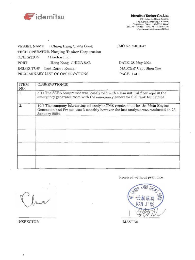 Sire Inspection Report 2024-5-28 | PDF