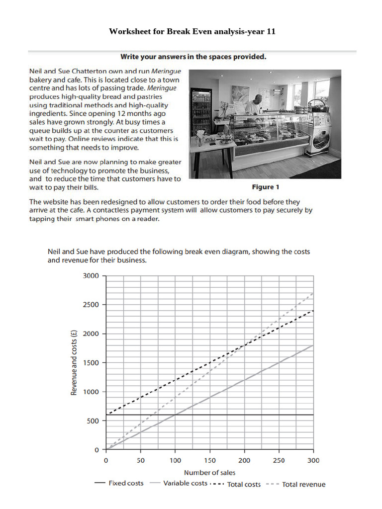 Break Even Point Worksheet | PDF