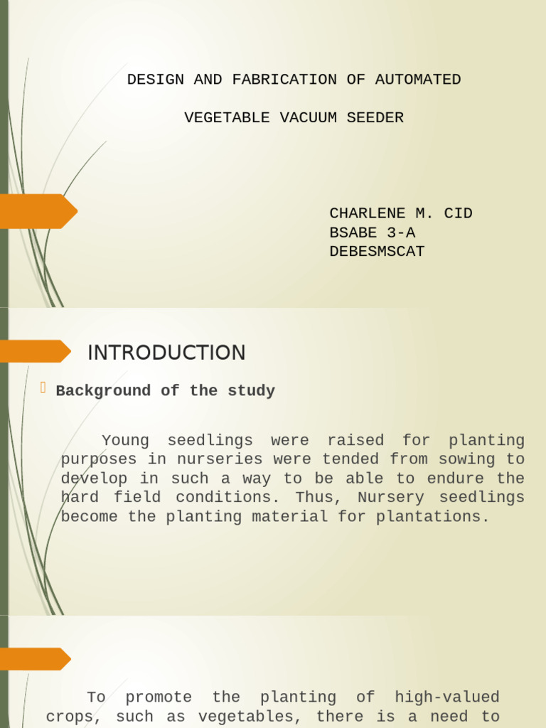 Thesis Presentation | PDF | Plant Nursery | Agriculture