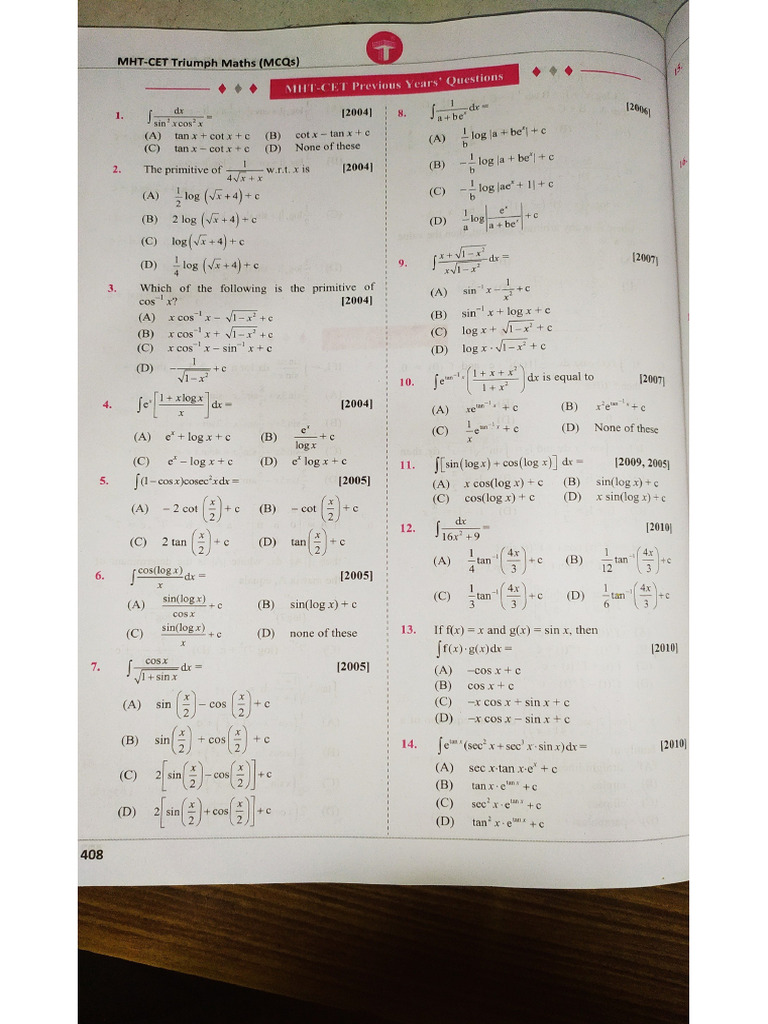 Indefinite Integration Pyq | PDF