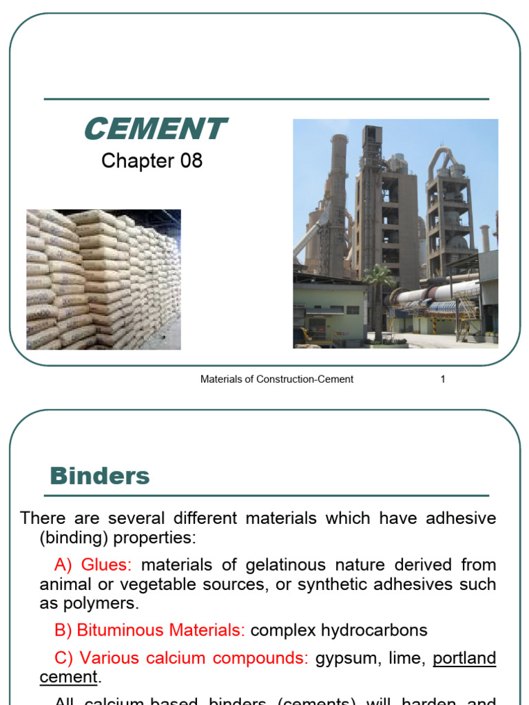 Cement: Types, Composition, and Uses | PDF | Cement | Lime (Material)